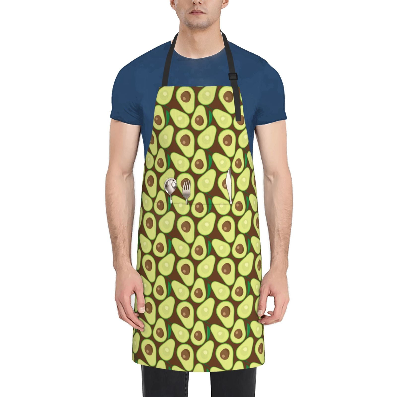 Easygdp Avocado Waterproof Apron with Pockets Adjustable Cooking Aprons ...