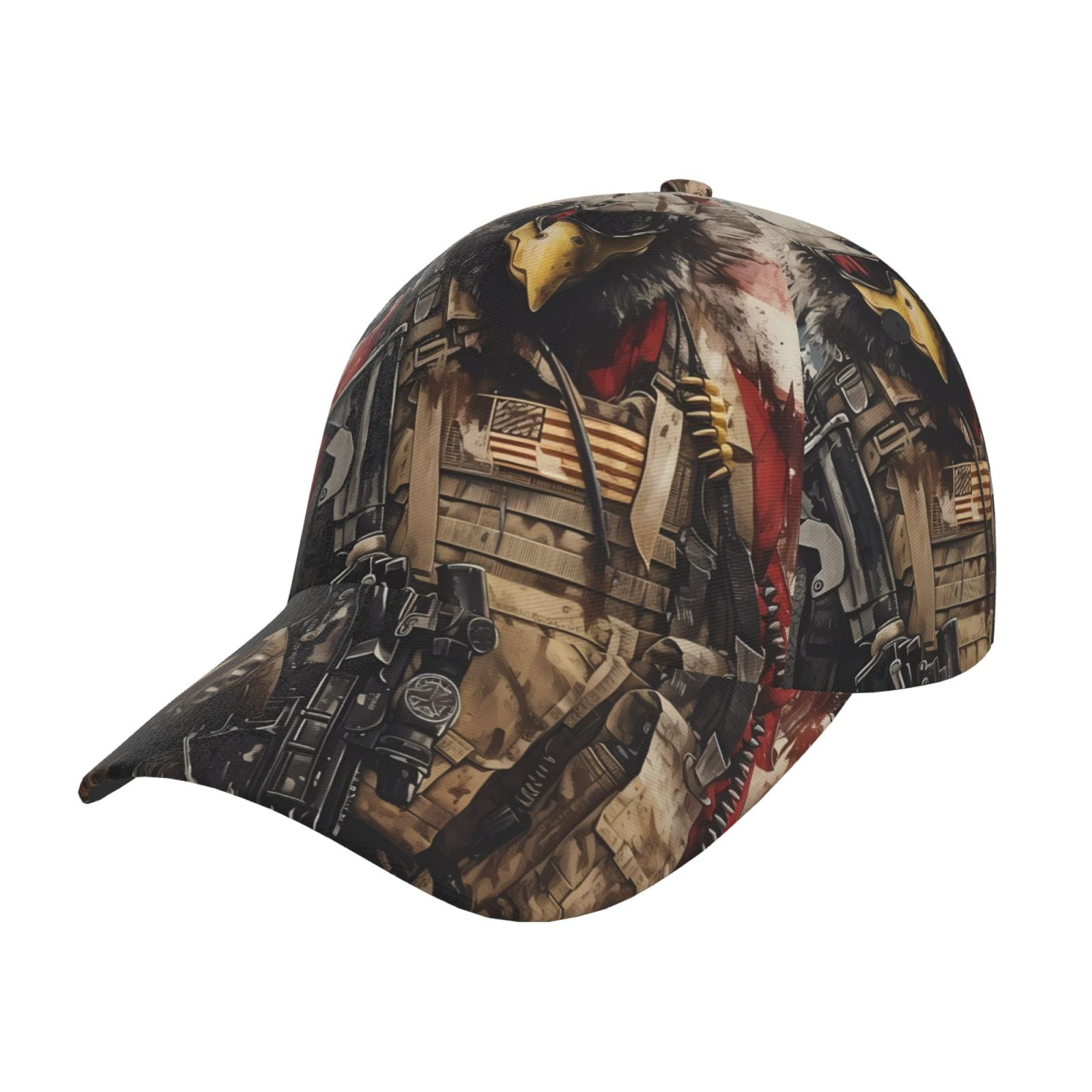 Easygdp Bald Eagle Soldier Baseball Cap with Adjustable Buckle ...