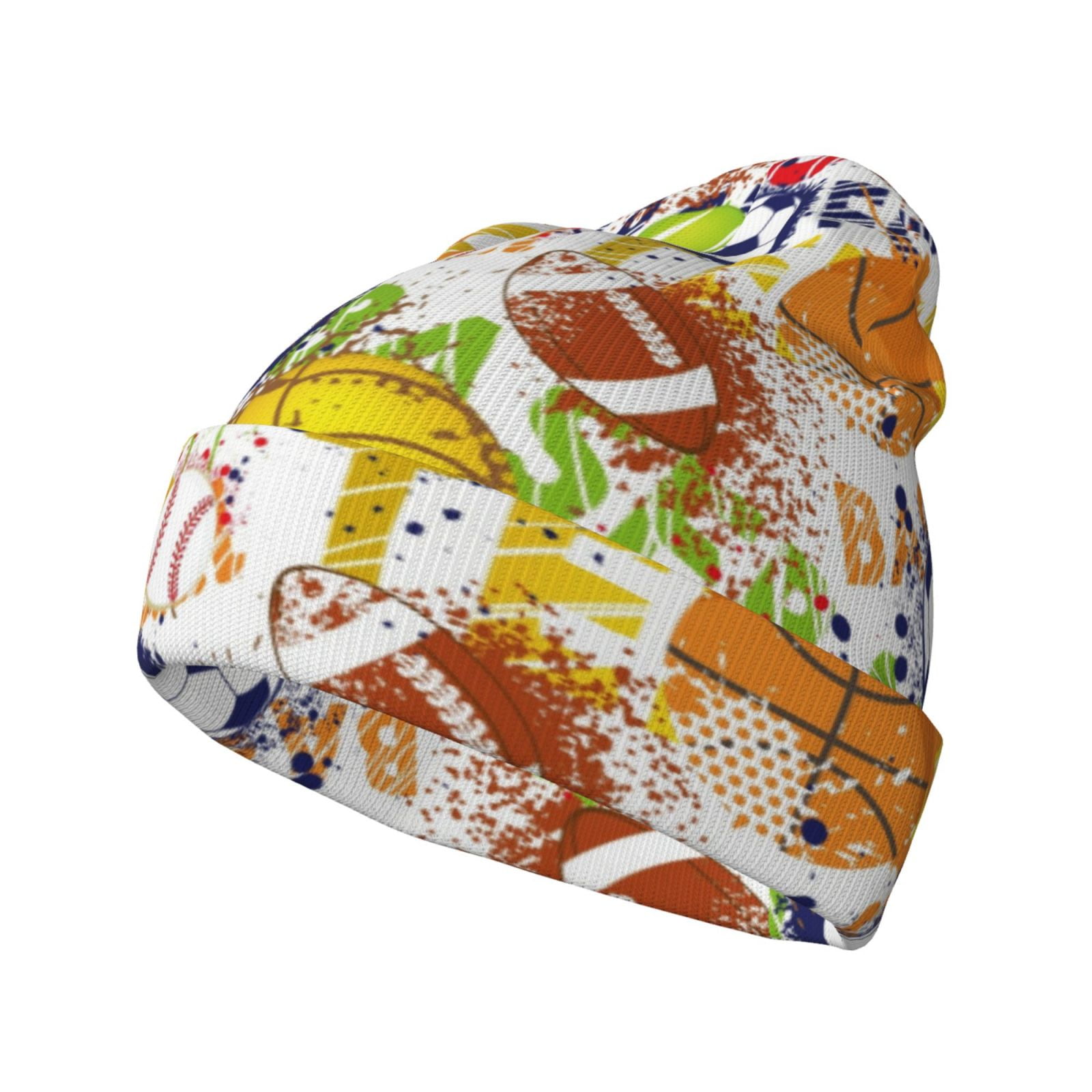 Easygdp Balls Winter Beanie for Men Women Beanie Knit Hat Cuffed Cap ...