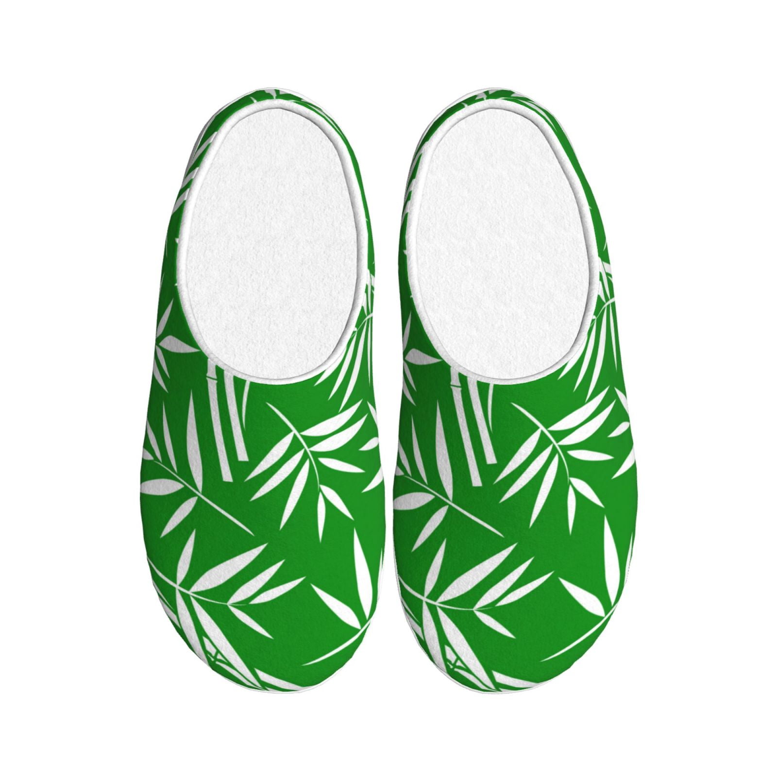 Easygdp Bamboo Slippers for Women Mens Winter Warm Home Slippers Plush ...