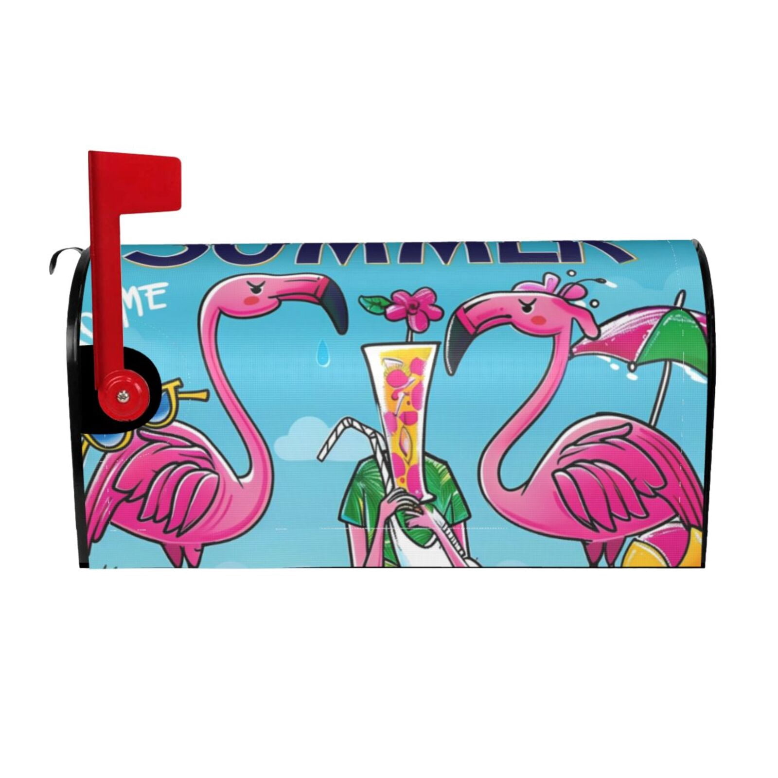 Easygdp Beach Flamingo Trio Mailbox Covers Garden Outdoor Yard Outside ...