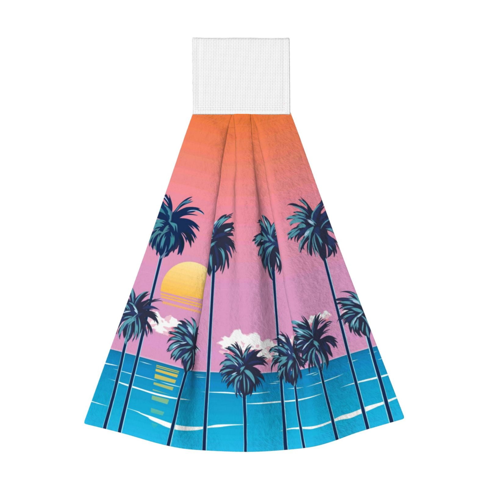 Easygdp Beach with Palm Trees Kitchen Hand Towels Hanging Tie Towels ...