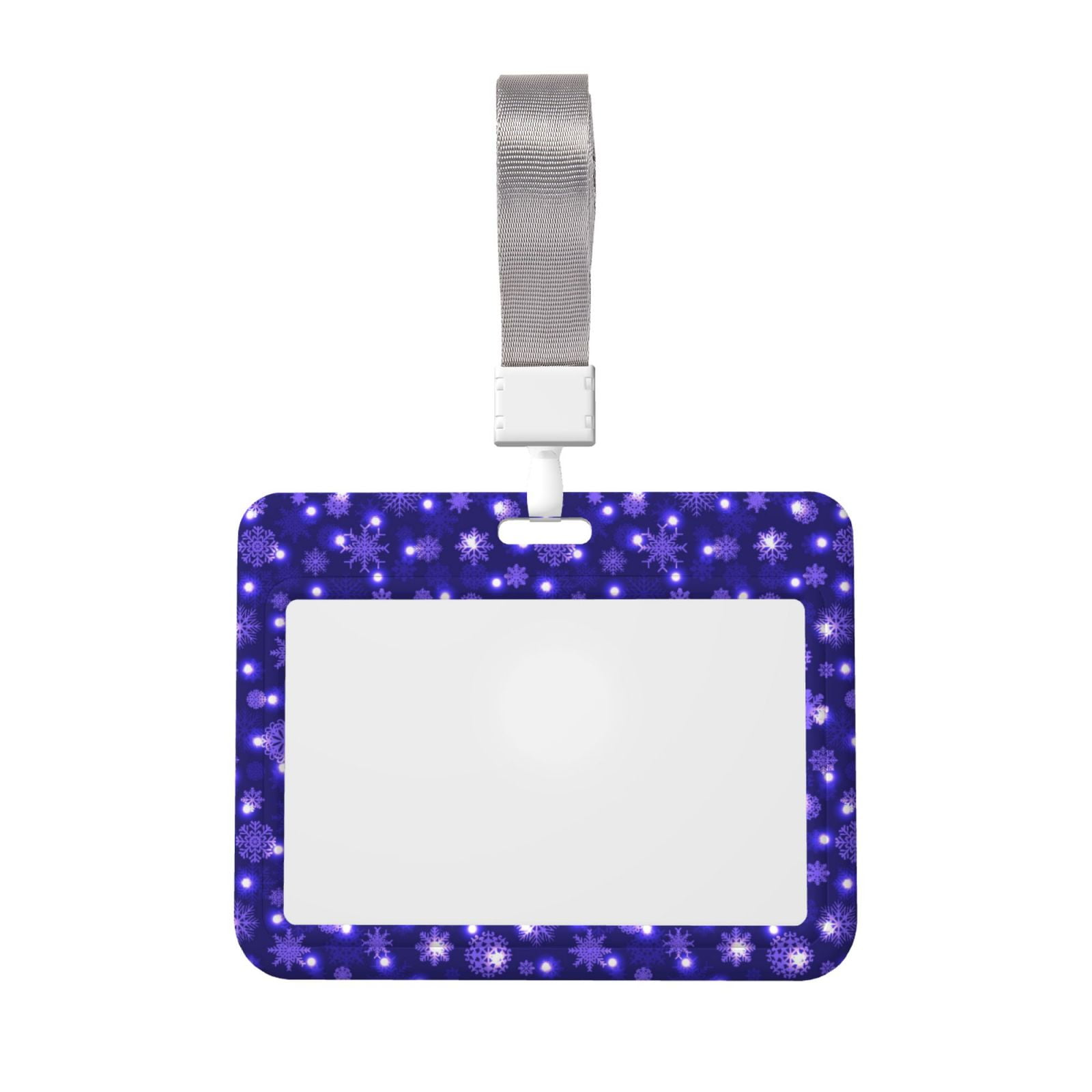 Easygdp Beautiful Purple Snowflakes Card Badge Holder Work Badge Sleeve ...