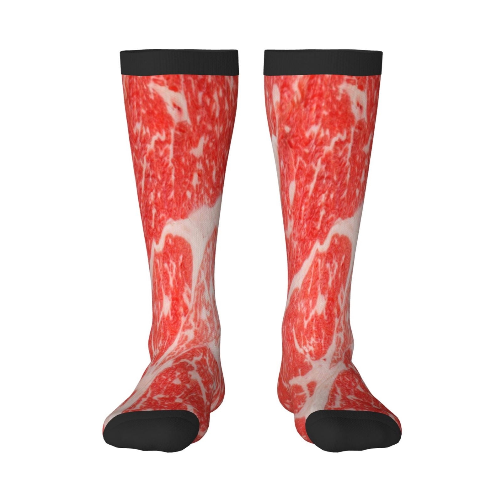 Easygdp Beef Steaks Soccer Socks Sport Knee High Socks Calf Compression ...