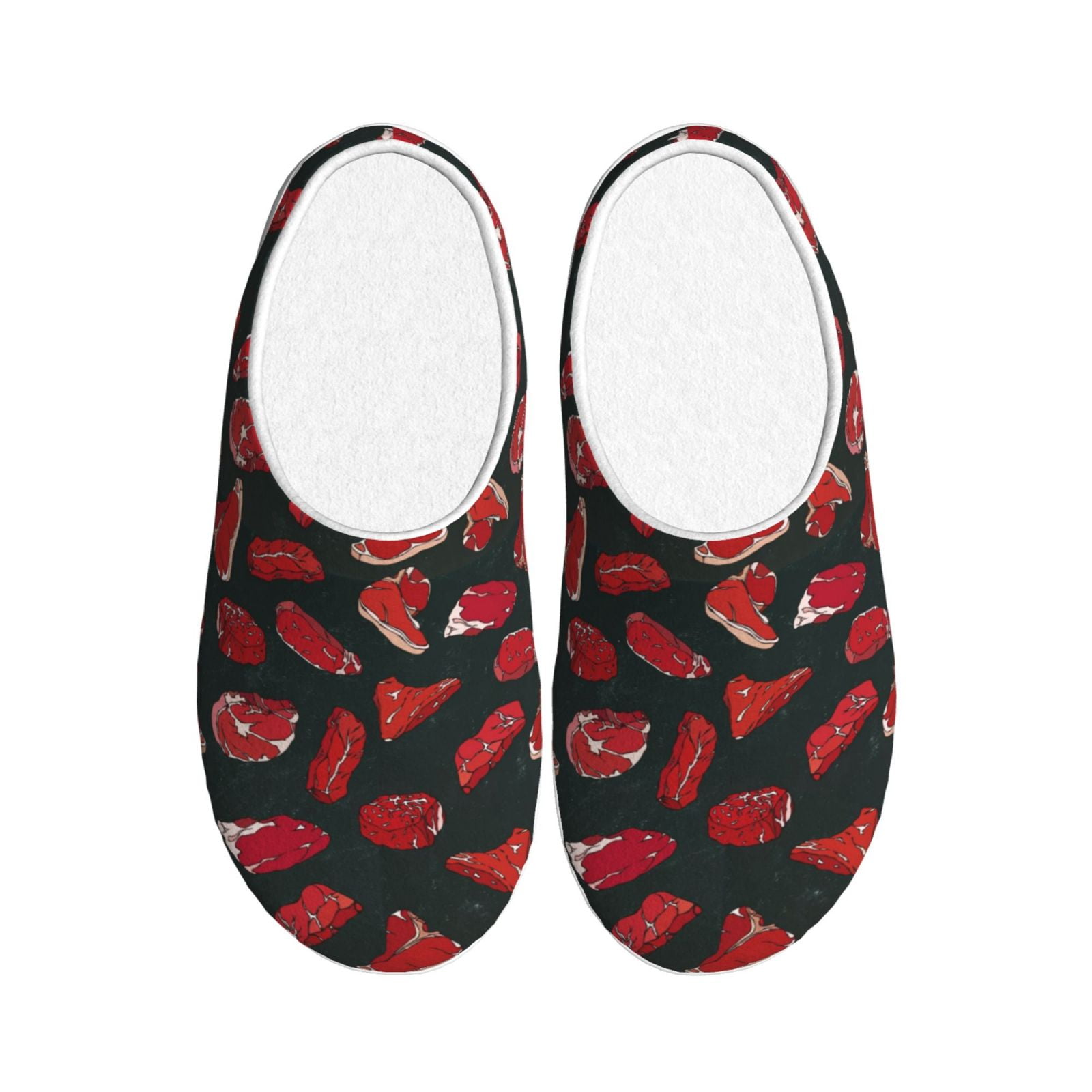 Easygdp Beef3 Slippers for Women Mens Winter Warm Home Slippers Plush ...