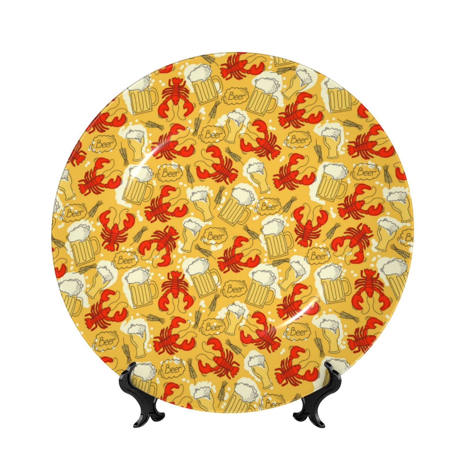 Easygdp Beer And Crawfish Bone China Decorative Plate Ceramic Dinner ...