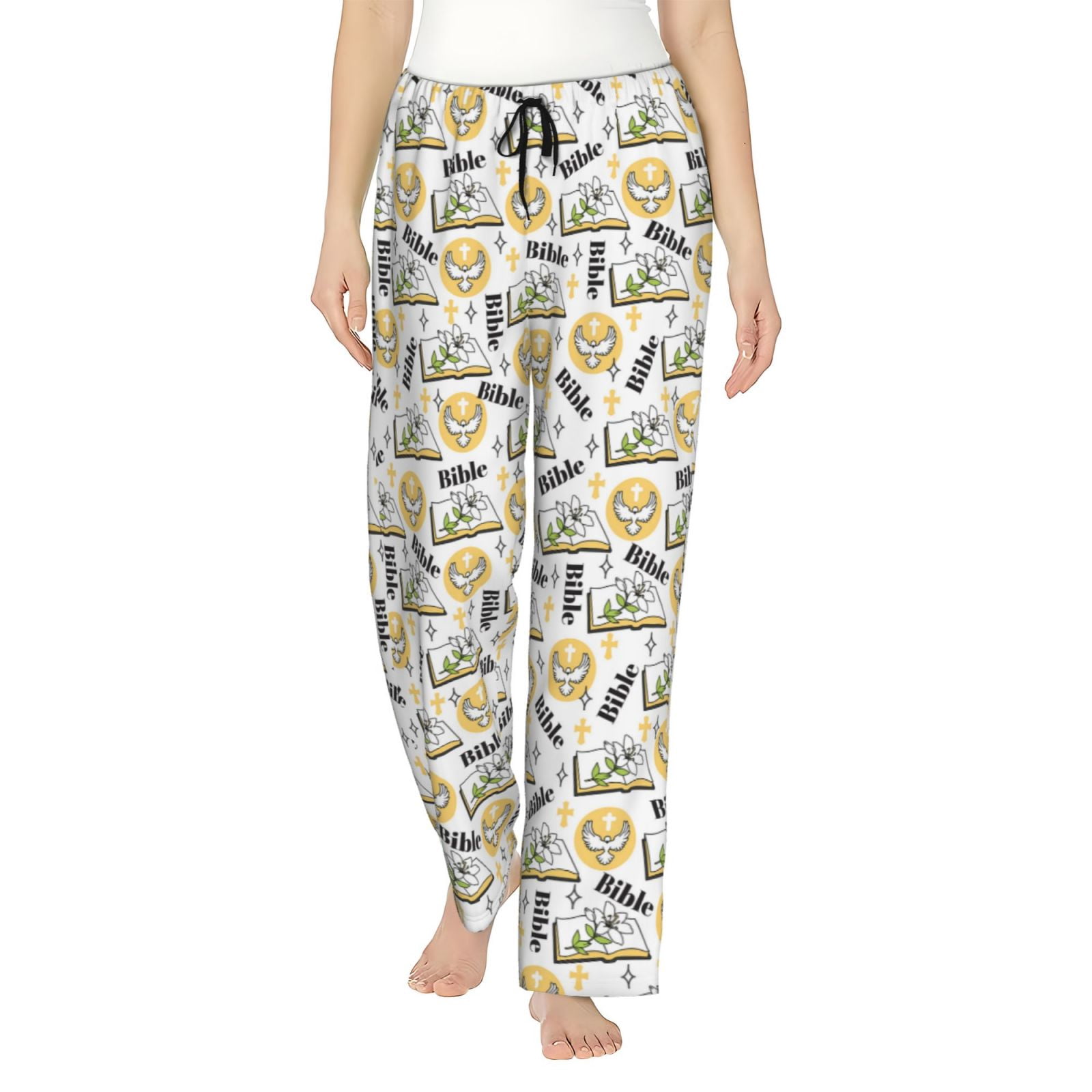 Easygdp Bible Women Pajama Pants Drawstring Pajama Pants Wide Leg ...