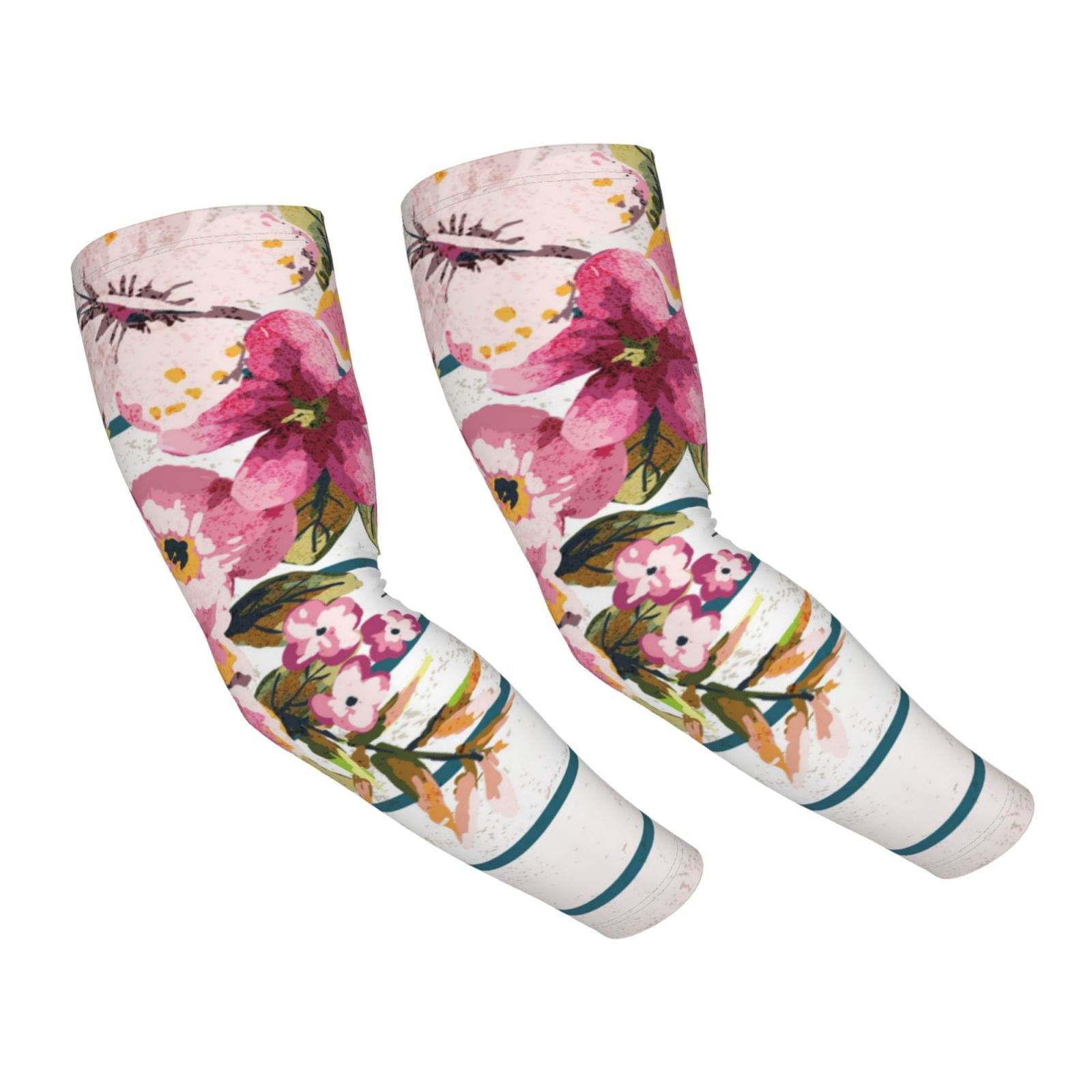 Easygdp Bird and Floral Adult Ice Silk Sunscreen Arm Cover with ...