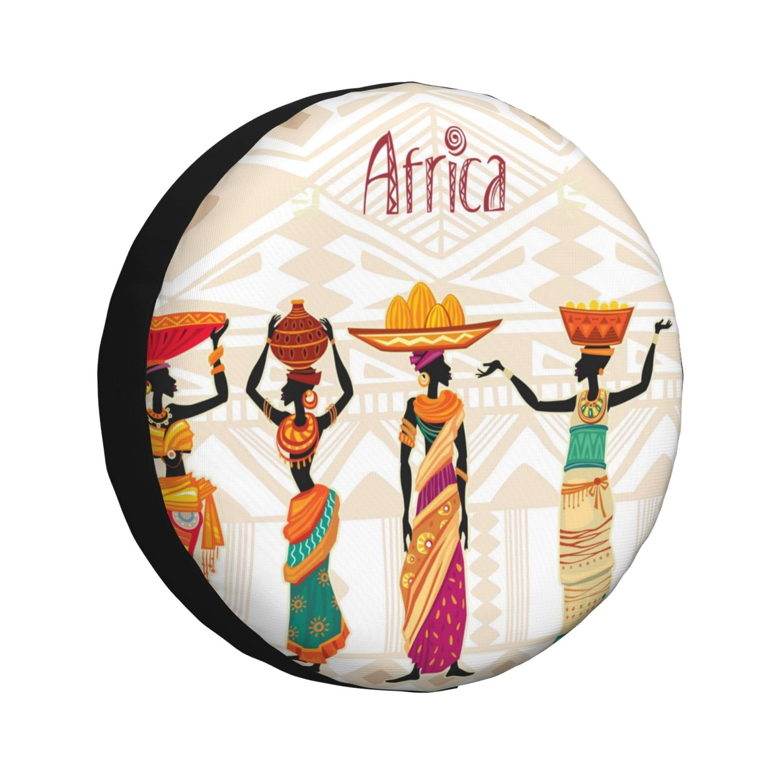 Easygdp Black African Woman Wheel Sun Guard, Spare Tire Cover,Universal ...