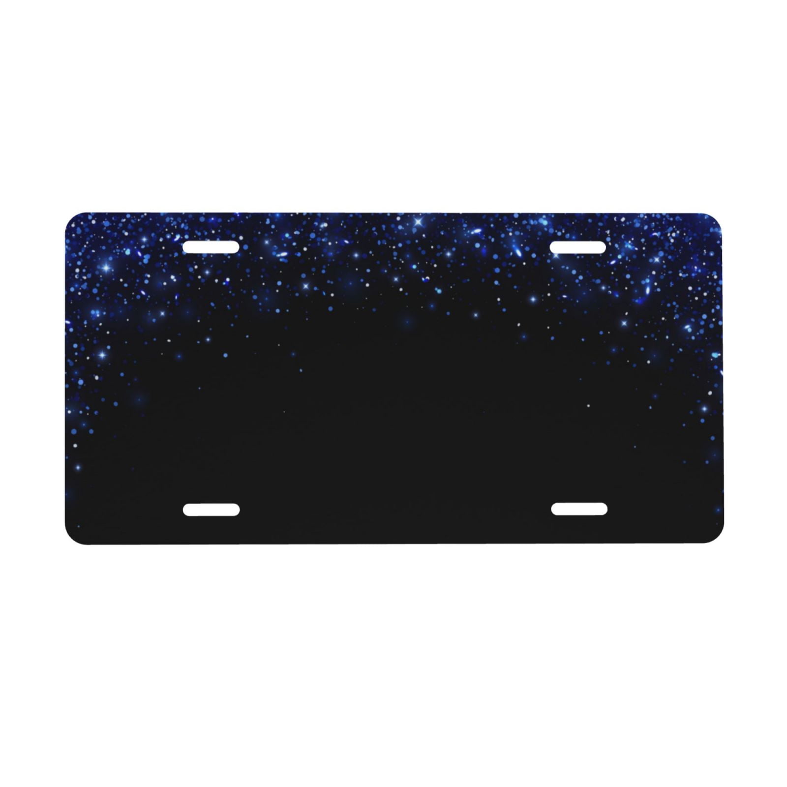 Easygdp Black Blue Glitter Sparkles License Plate Car Front License ...