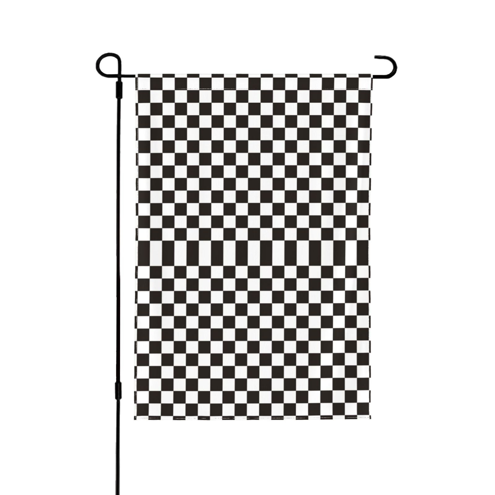 Easygdp Black and White Checkerboard Garden Flag Yard Flag Welcome Flag ...