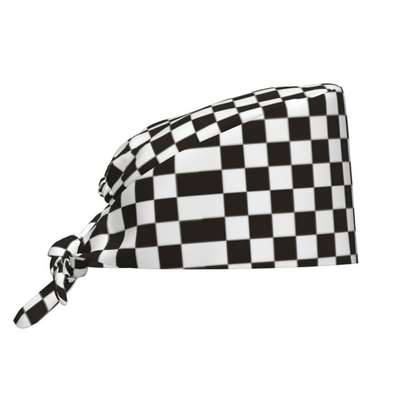 Easygdp Black and White Checkerboard Men Women Adjustable Cap Working ...