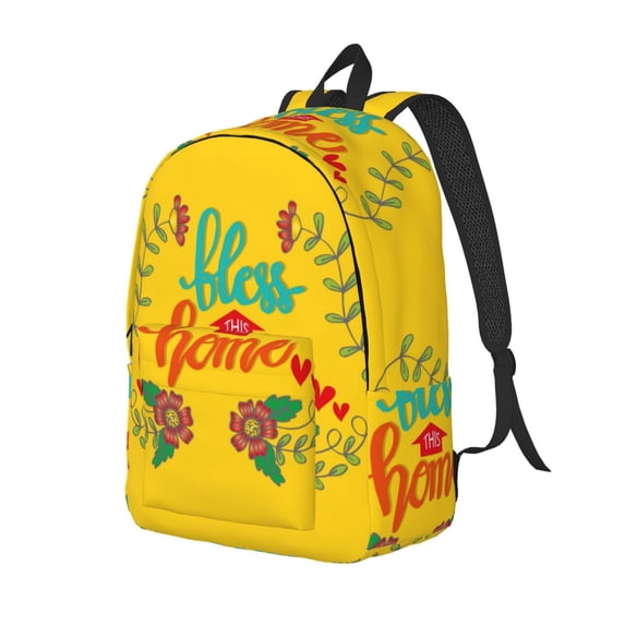 Easygdp Bless This Home Durable Canvas Laptop Backpack,Water-Resistant ...