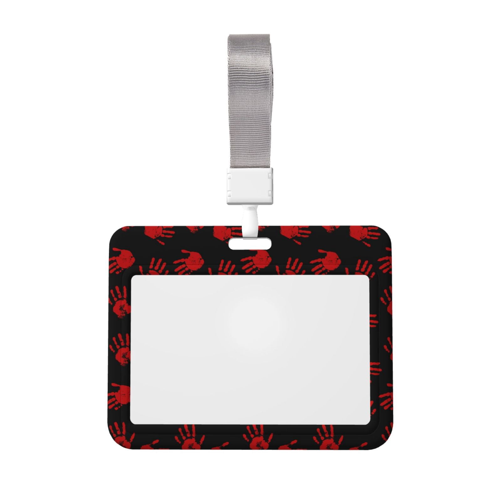 Easygdp Bloody Hand 1 Card Badge Holder Work Badge Sleeve for Office ...