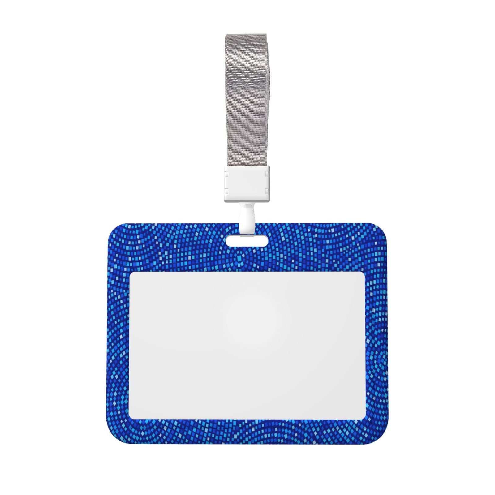 Easygdp Blue Circles Mosaic Card Badge Holder Work Badge Sleeve for ...