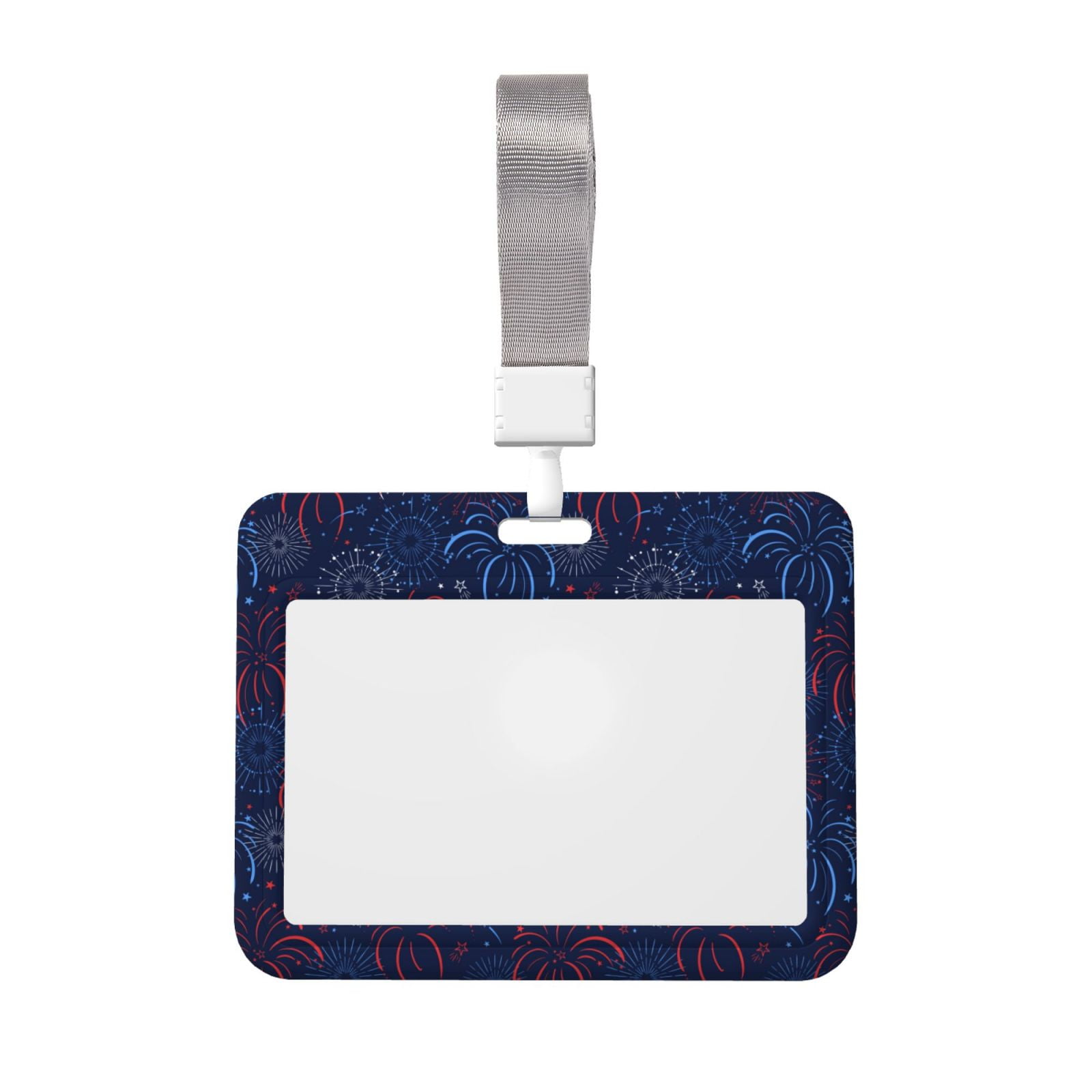 Easygdp Blue Firework Card Badge Holder Work Badge Sleeve for Office ...