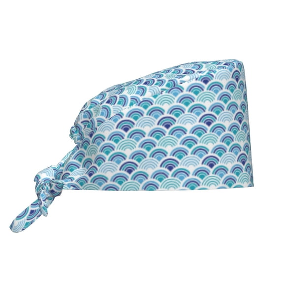Easygdp Blue Fish Scale Texture Men Women Adjustable Cap Working Hat ...