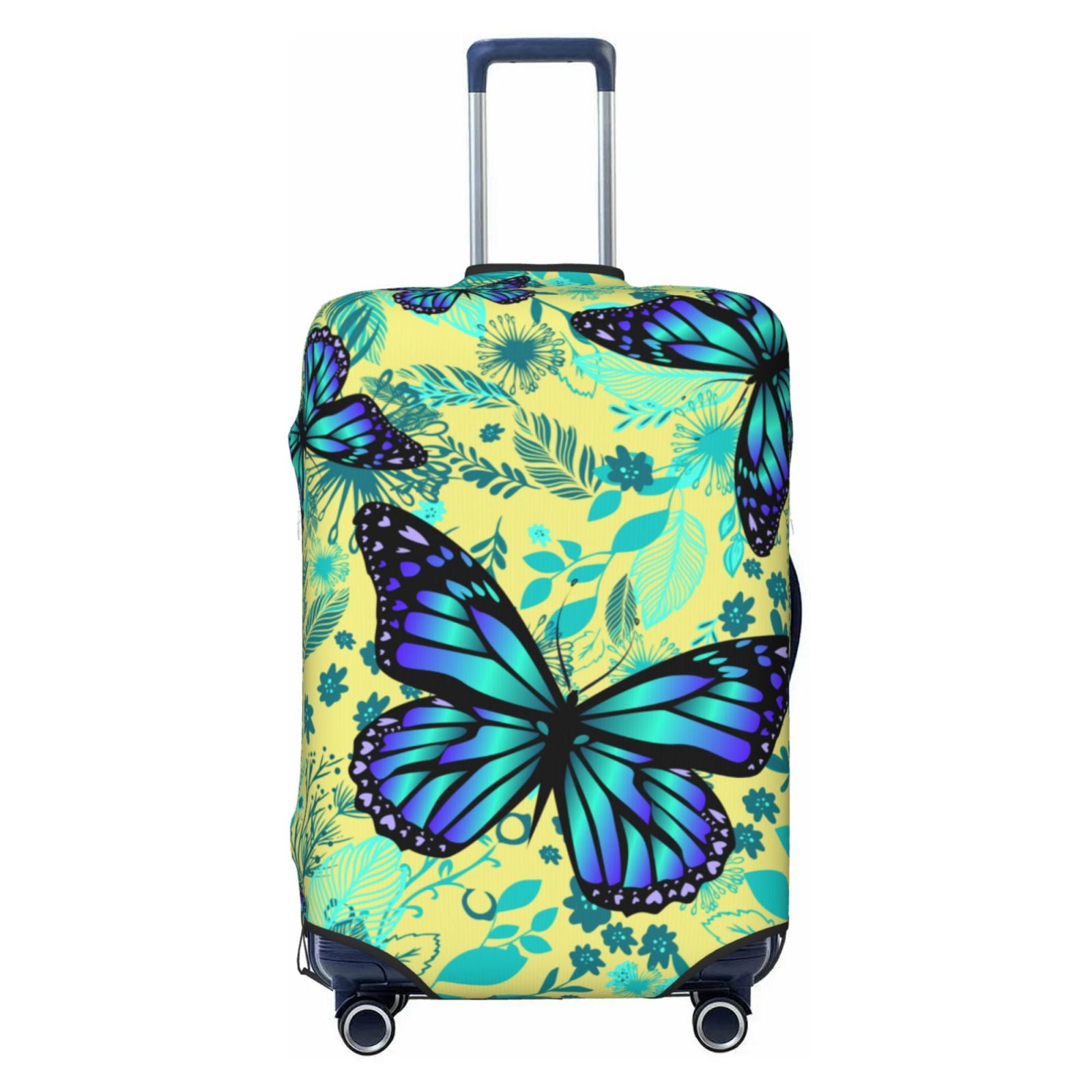 Easygdp Blue Floral with Butterflies Print Elastic and Washable ...