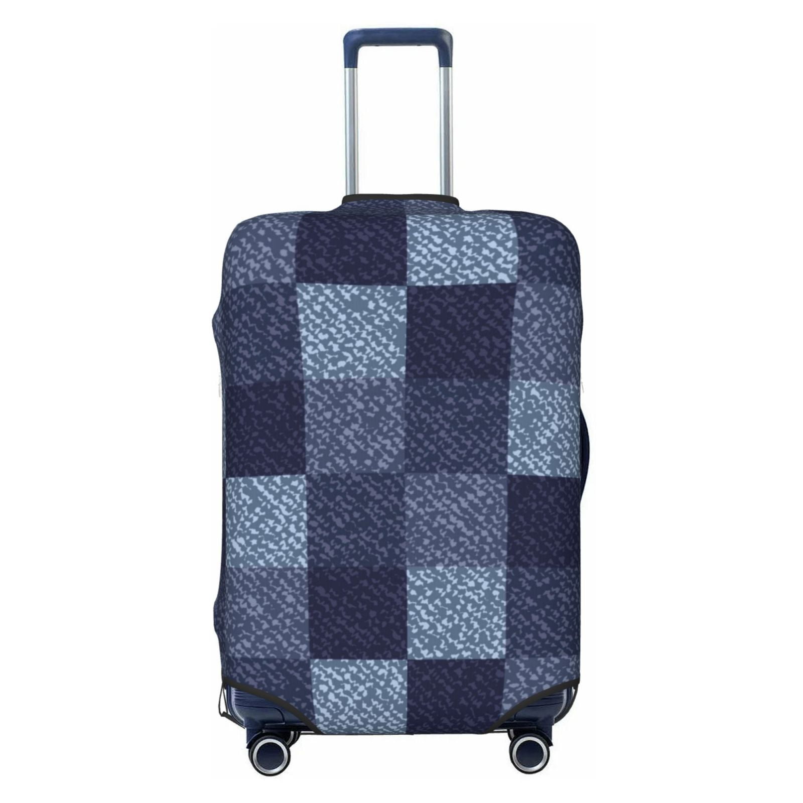 Easygdp Blue Gingham Buffalo Check Print Elastic and Washable Suitcase ...