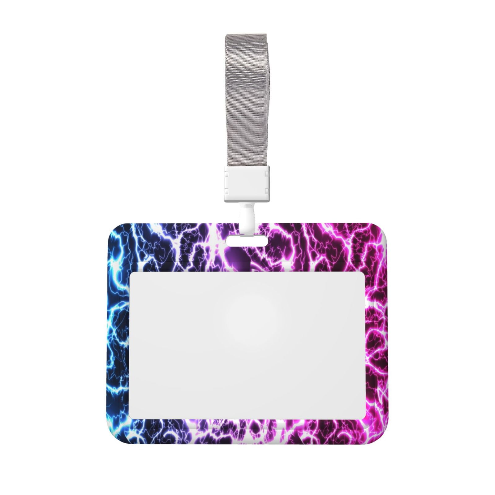 Easygdp Blue Lightning Card Badge Holder Work Badge Sleeve for Office ...