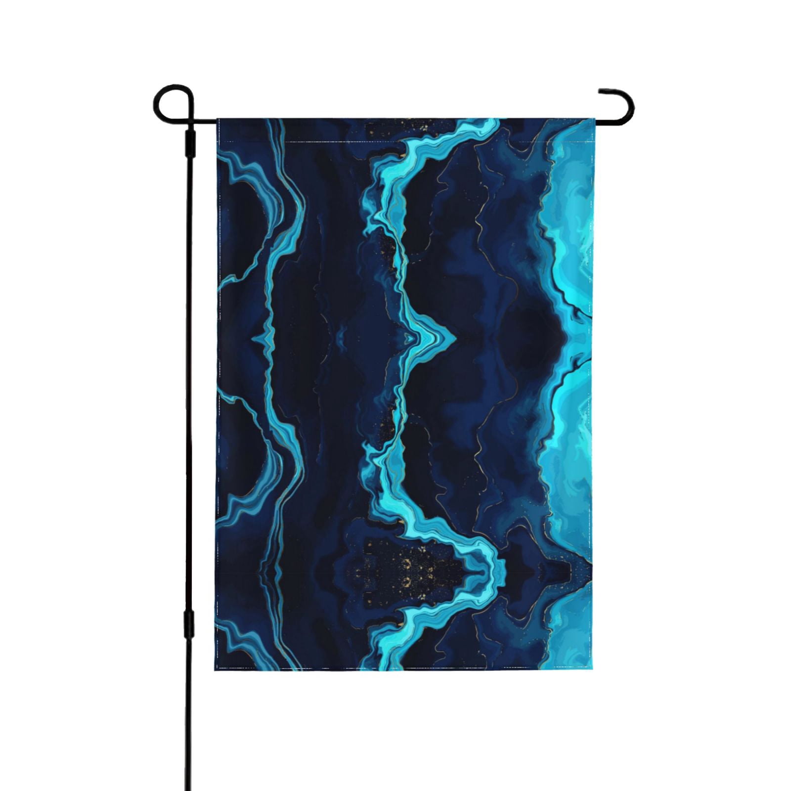 Easygdp Blue Marble And Gold Garden Flag Yard Flag Welcome Flag, Double ...