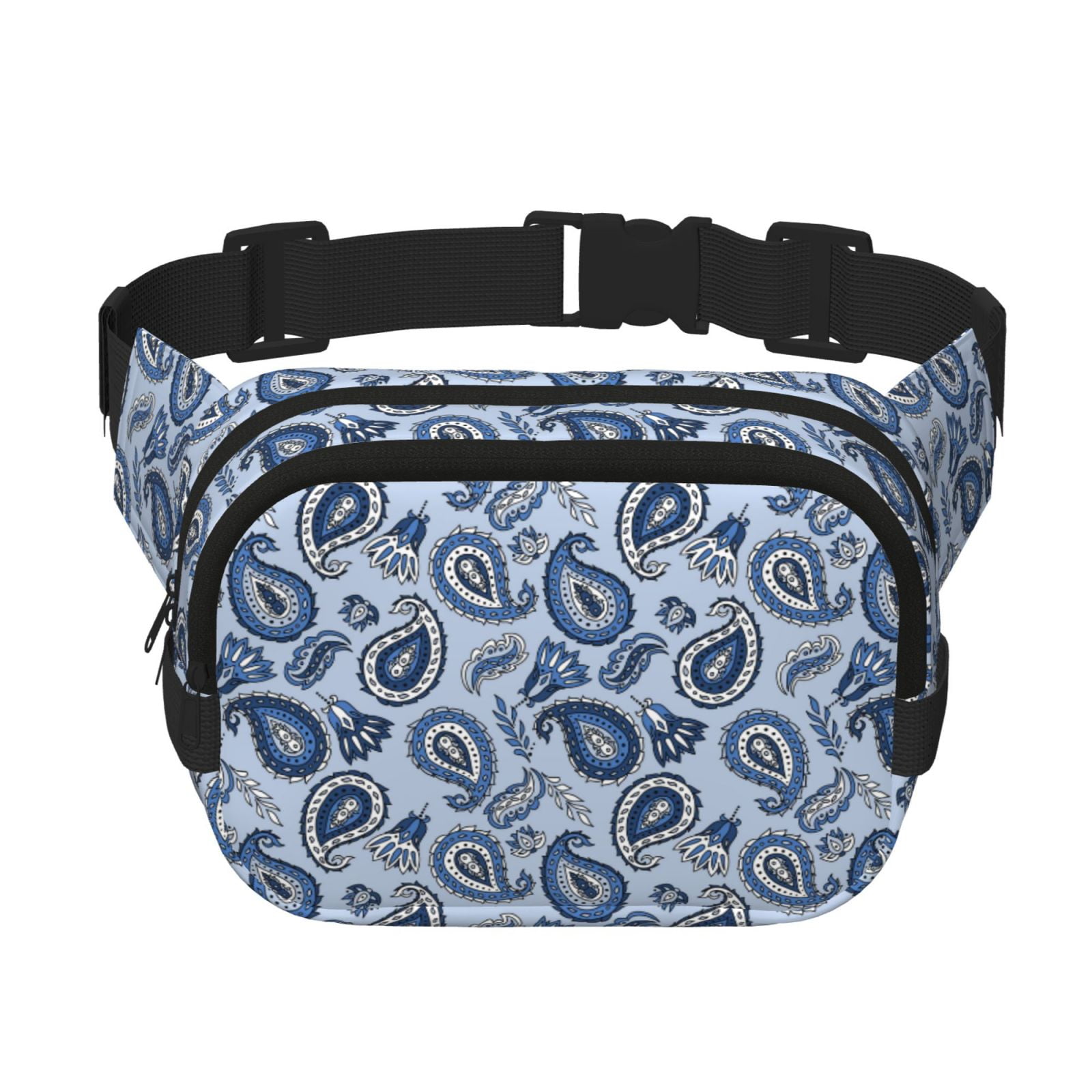 Easygdp Blue Paisley Pattern Vintage Fanny Packs for Women Men, Belt ...