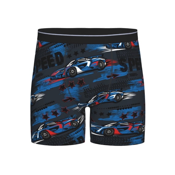 Easygdp Blue Sports Car Men's Boxer Briefs Men’s Underwear Boxer Briefs ...