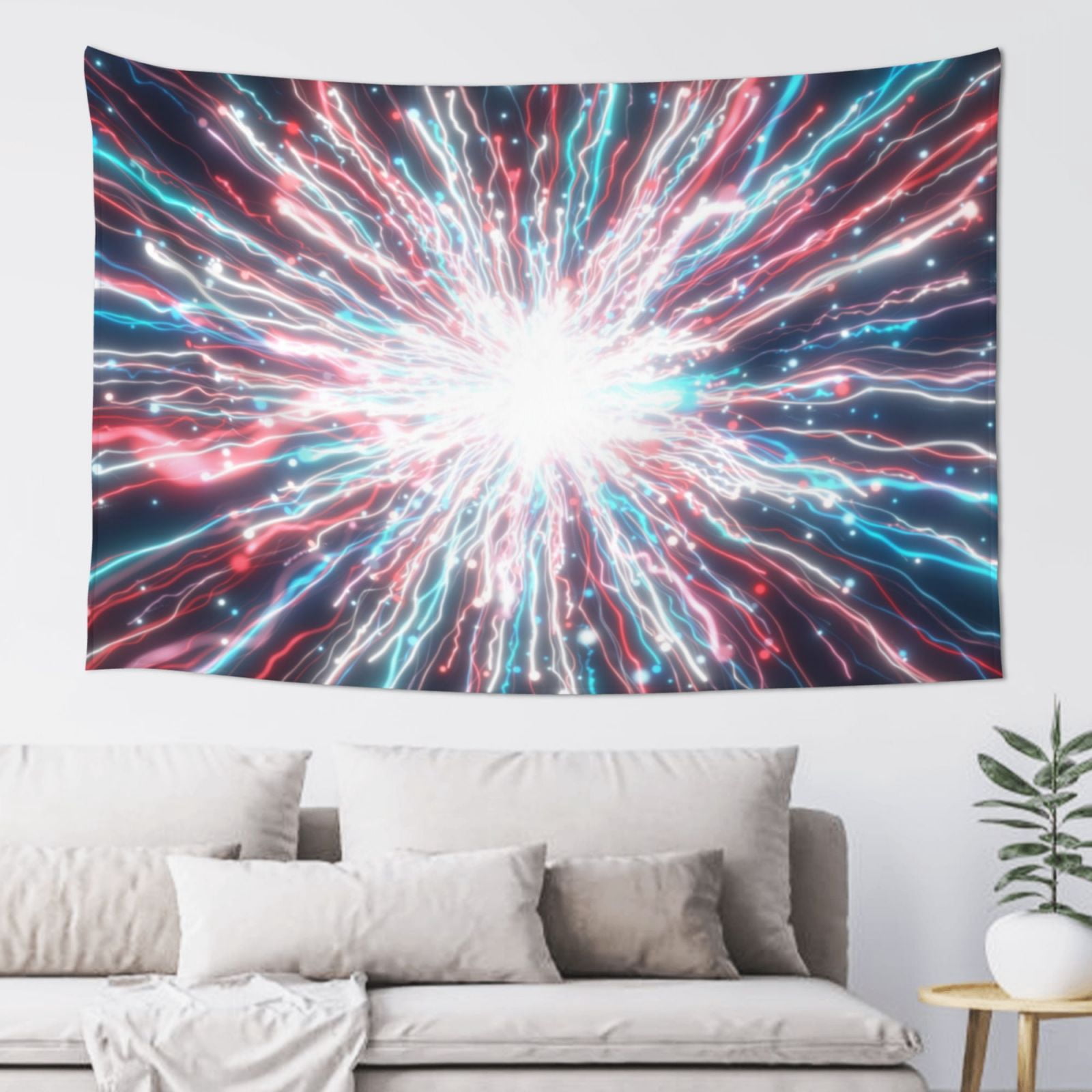 Easygdp Blue Swirl Fireworks Tapestry Wall Hanging, Wall Tapestries for ...