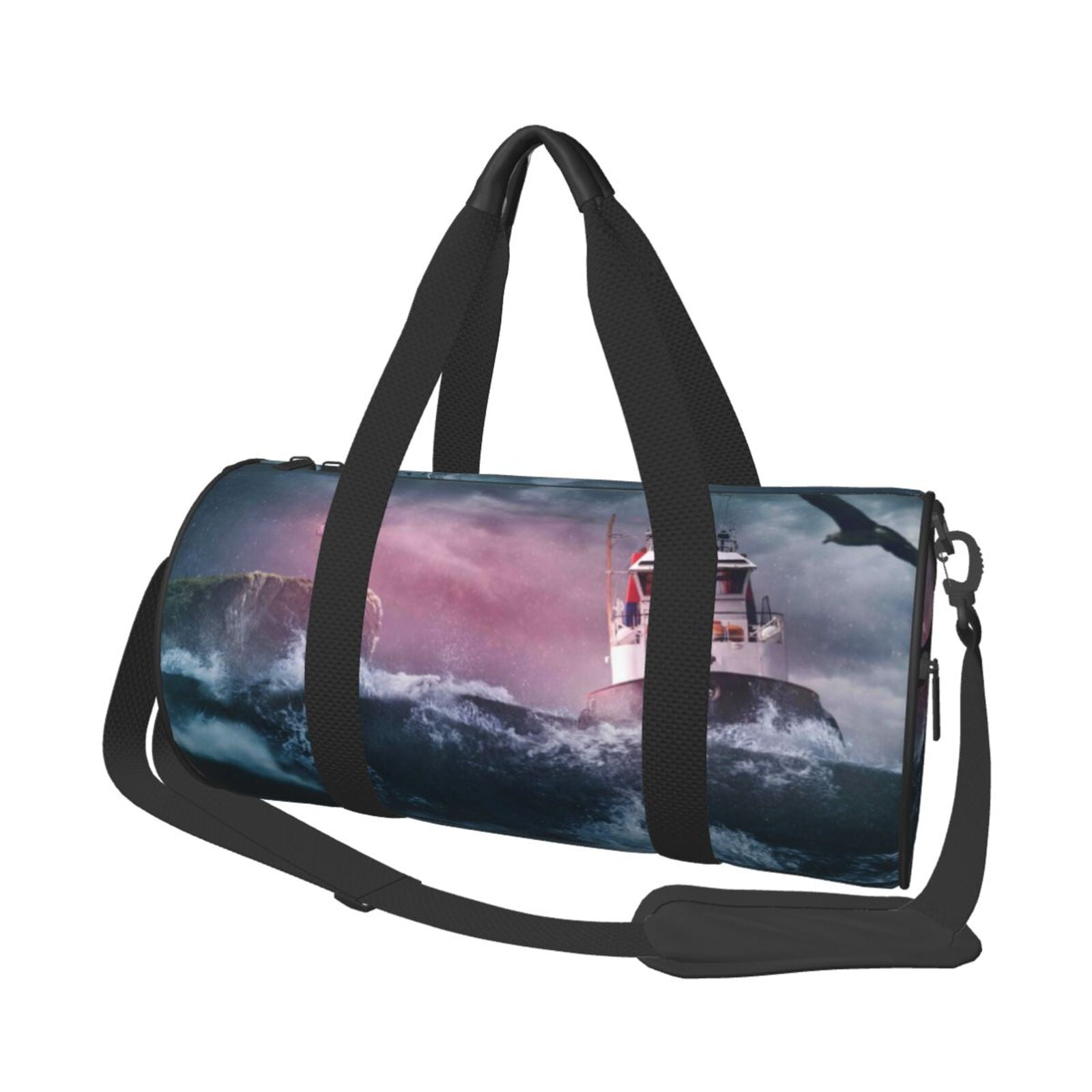 Easygdp Boat Lighthouse Storm Waves Travel Bag, Camping, Weekend, Carry ...