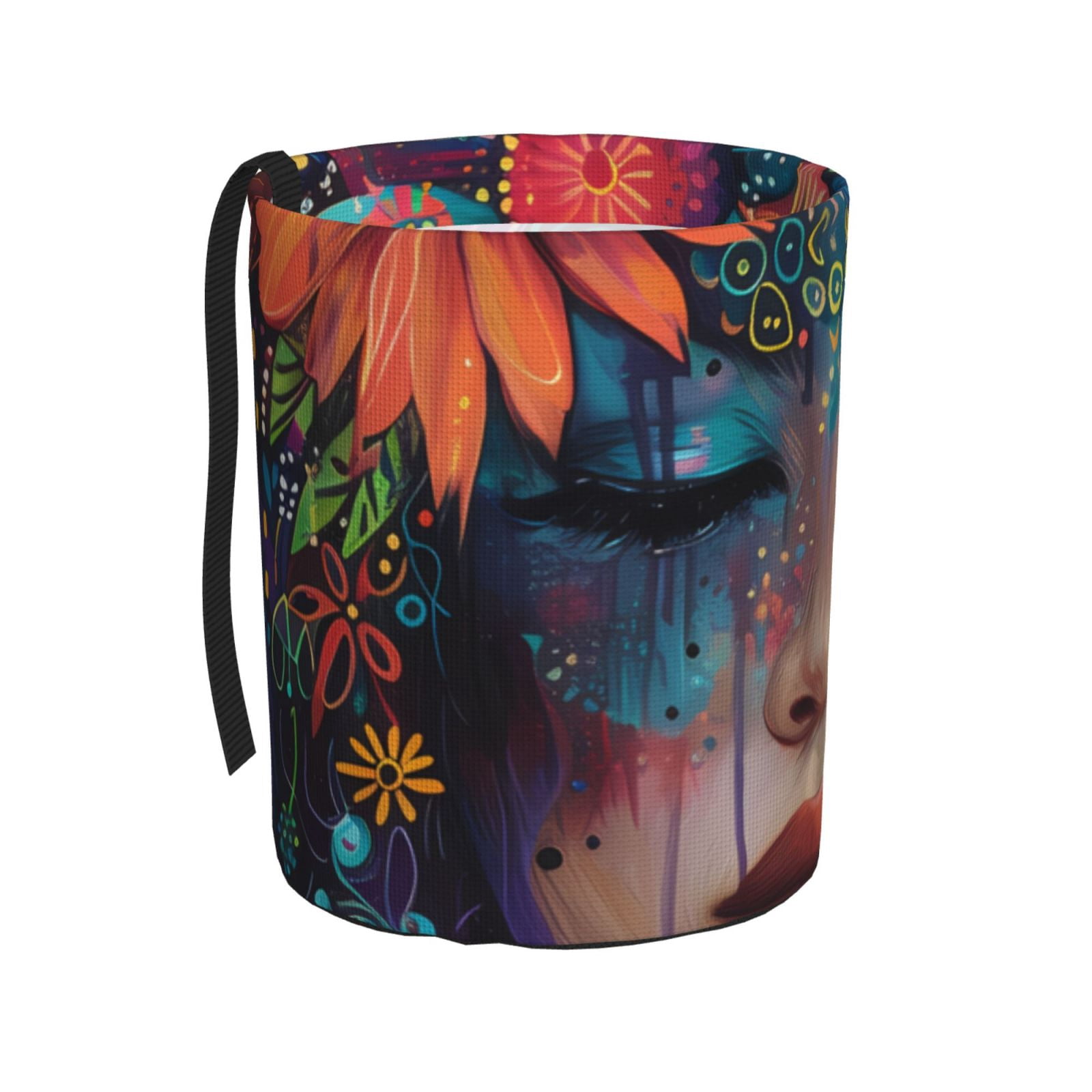 Easygdp Bohemian Colorful Flower Woman Car Trash Can Garbage Car ...
