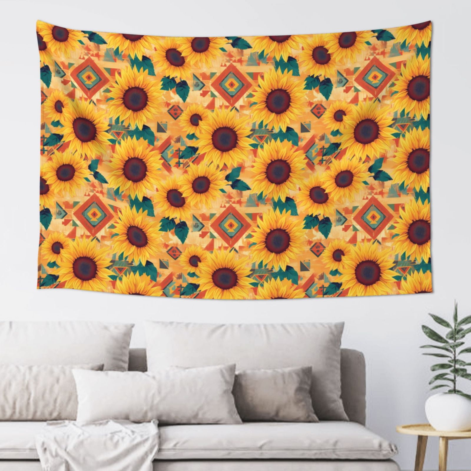 Easygdp Bohemian Sunflower Tapestry Wall Hanging, Wall Tapestries for ...