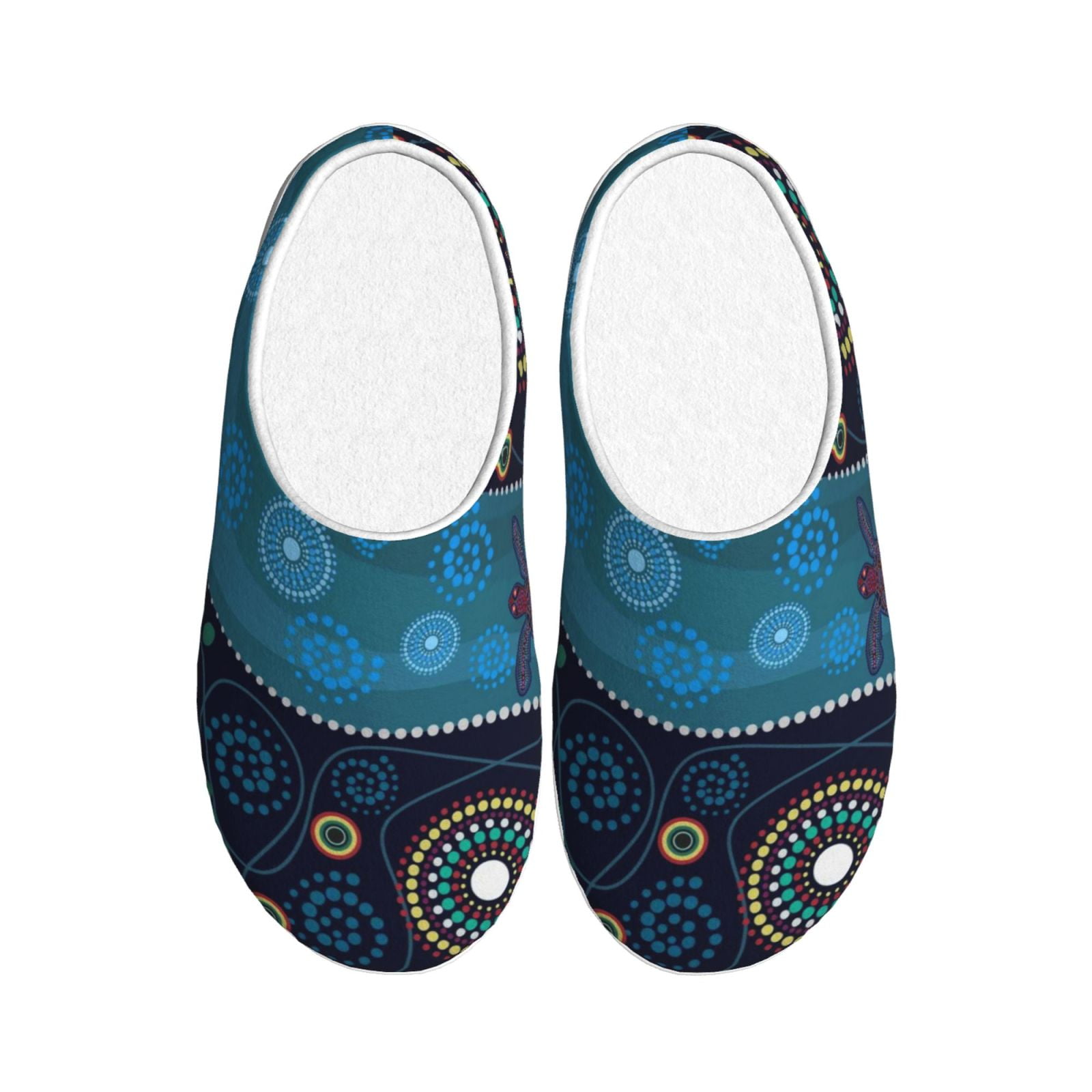 Easygdp Bohemian Turtle Slippers for Women Mens Winter Warm Home ...