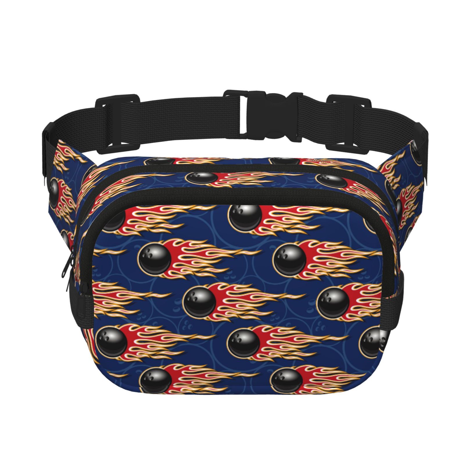 Easygdp Bowling Ball And Flame Fanny Packs for Women Men, Belt Bag ...
