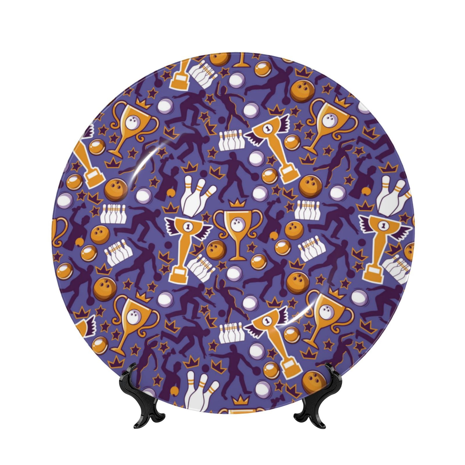 Easygdp Bowling Game Bone China Decorative Plate Ceramic Dinner Plates ...