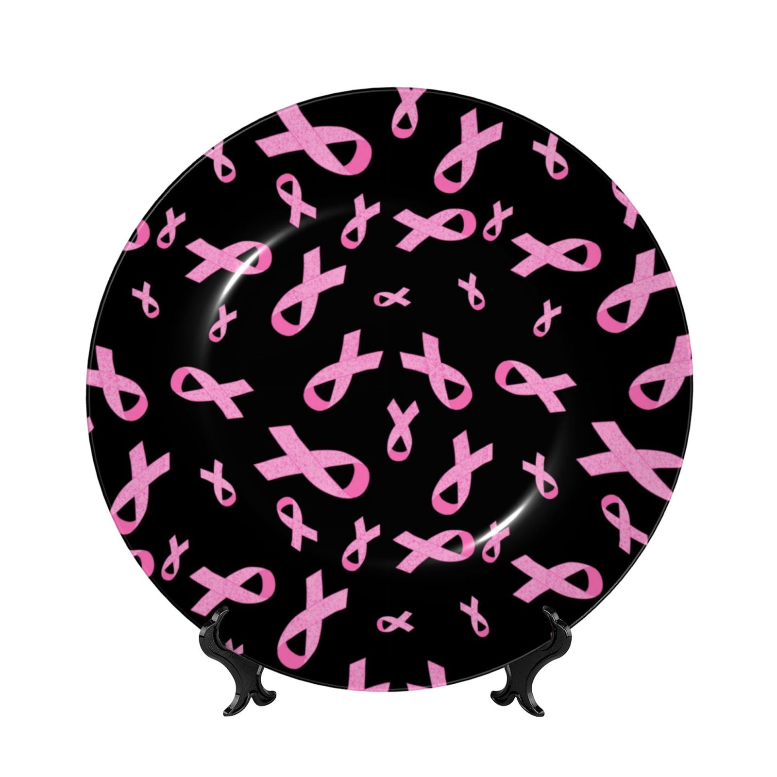 Easygdp Breast Cancer Awareness Bone China Decorative Plate Ceramic ...