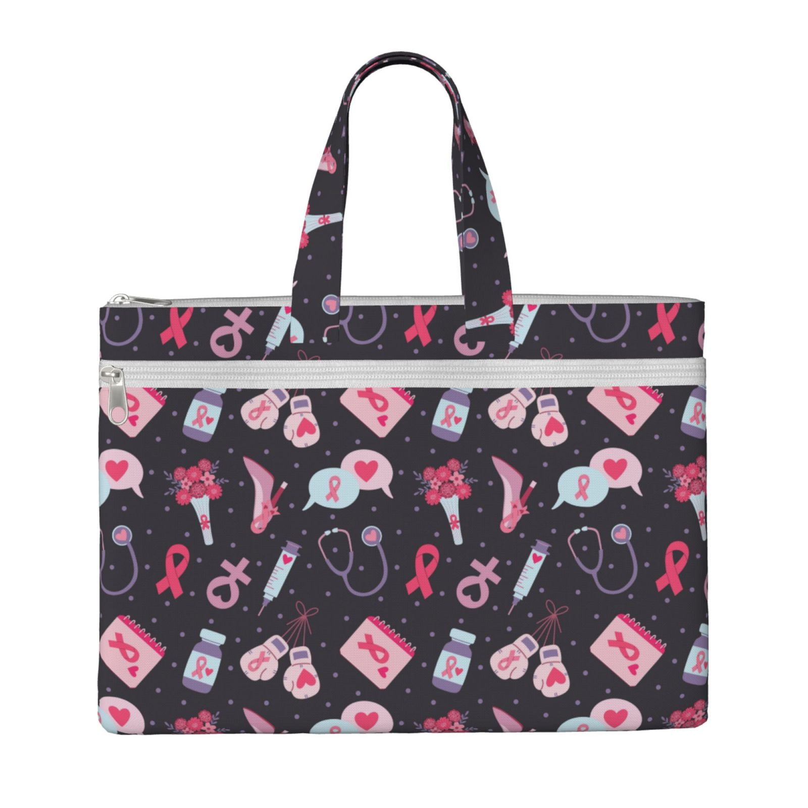 Easygdp Breast Cancer Awareness1 Canvas Document Bag File Bag Handle ...