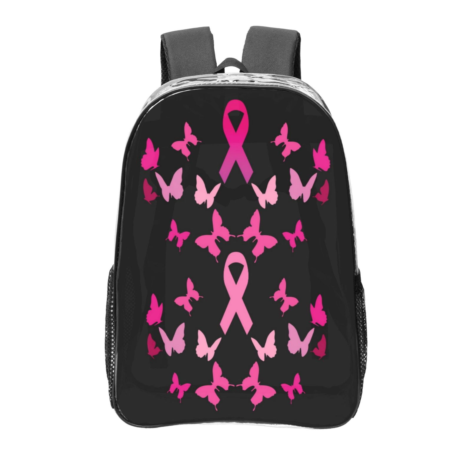 Easygdp Breast Cancer Clear Backpack, Transparent Bookbag for School ...