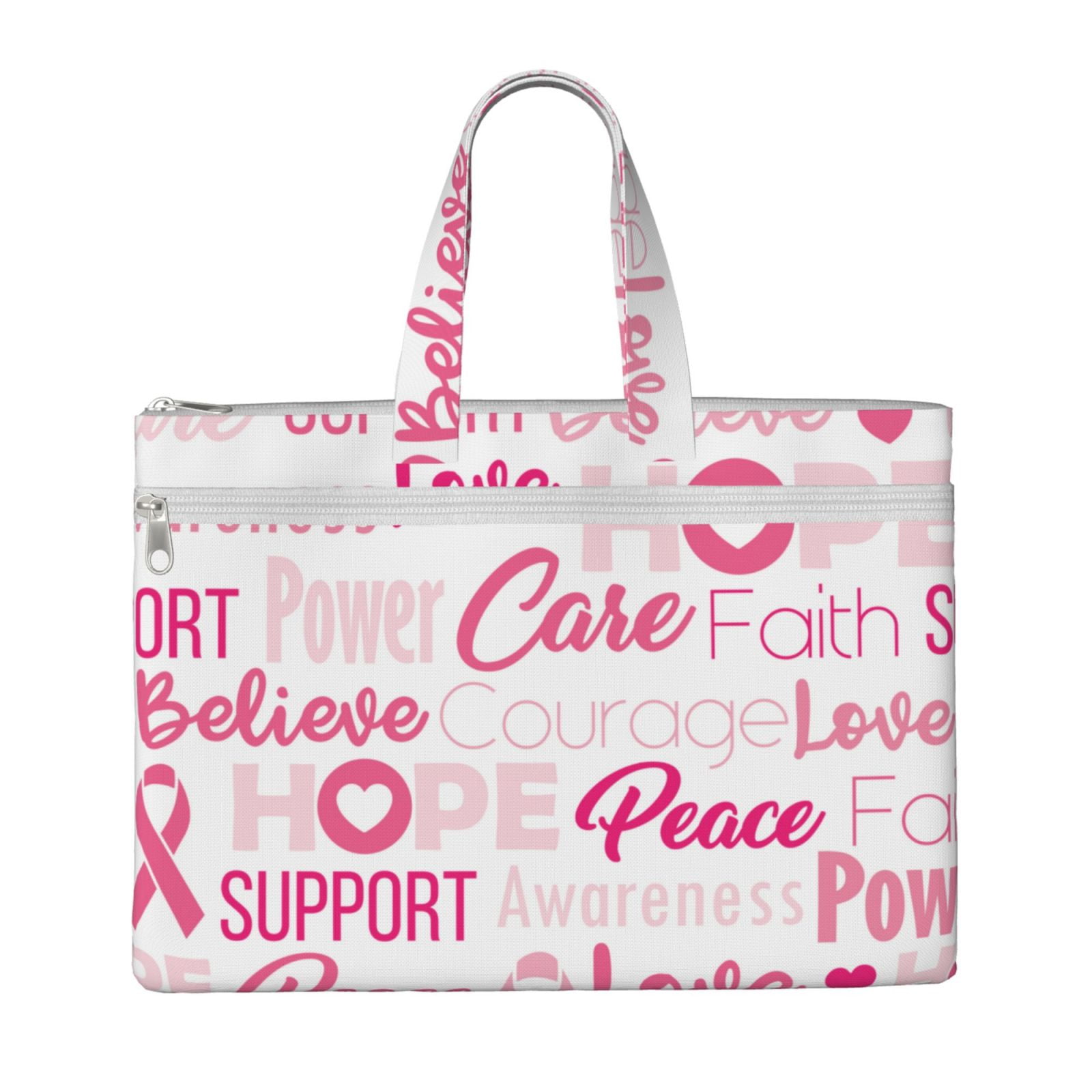 Easygdp Breast Cancer Ribbons Awareness (2) Canvas Document Bag File ...