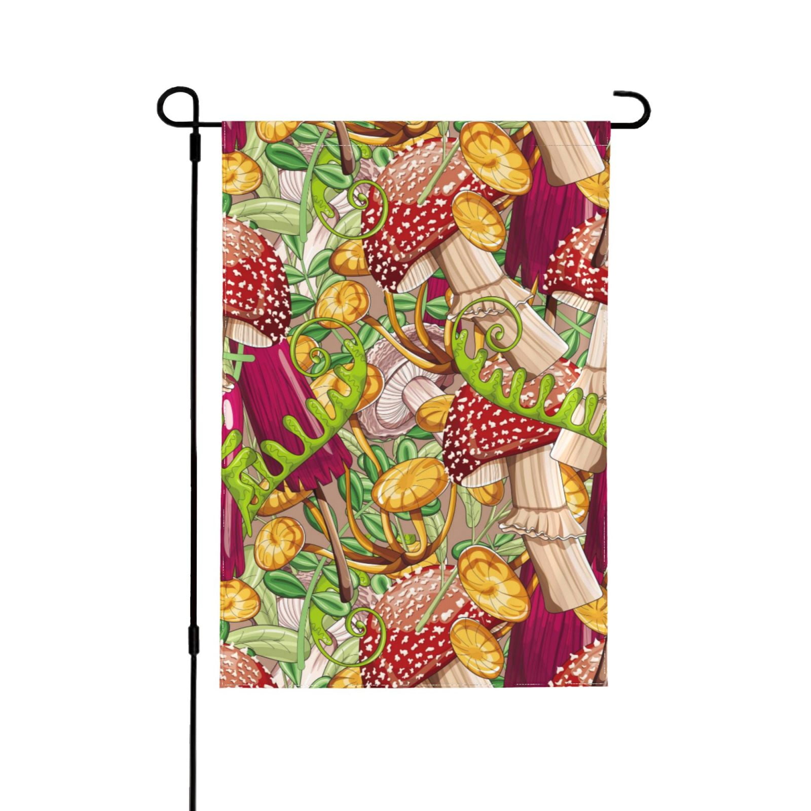 Easygdp Bright Mushrooms Garden Flag Yard Flag Welcome Flag, Double ...