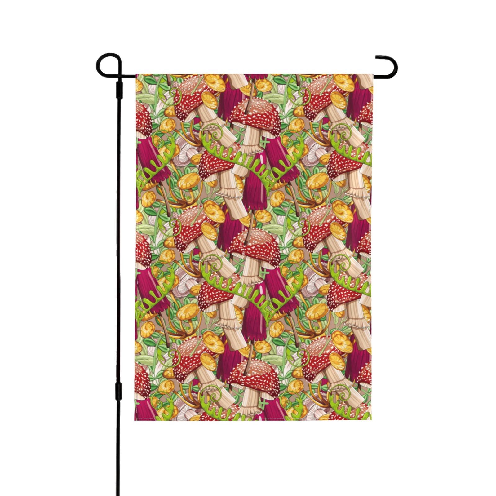 Easygdp Bright Mushrooms Garden Flag Yard Flag Welcome Flag, Double ...