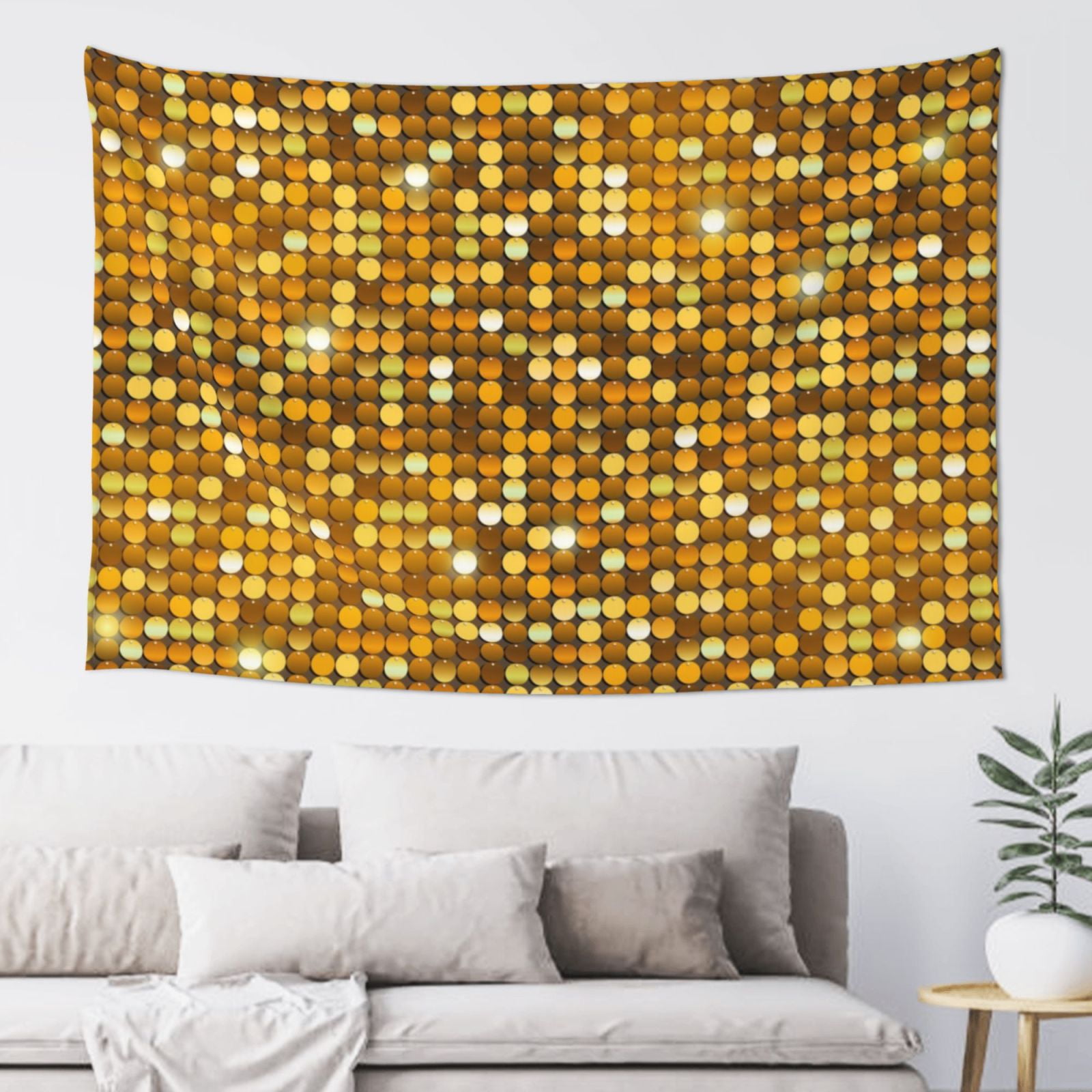 Easygdp Bright Shiny Golden Tapestry Wall Hanging, Wall Tapestries for ...