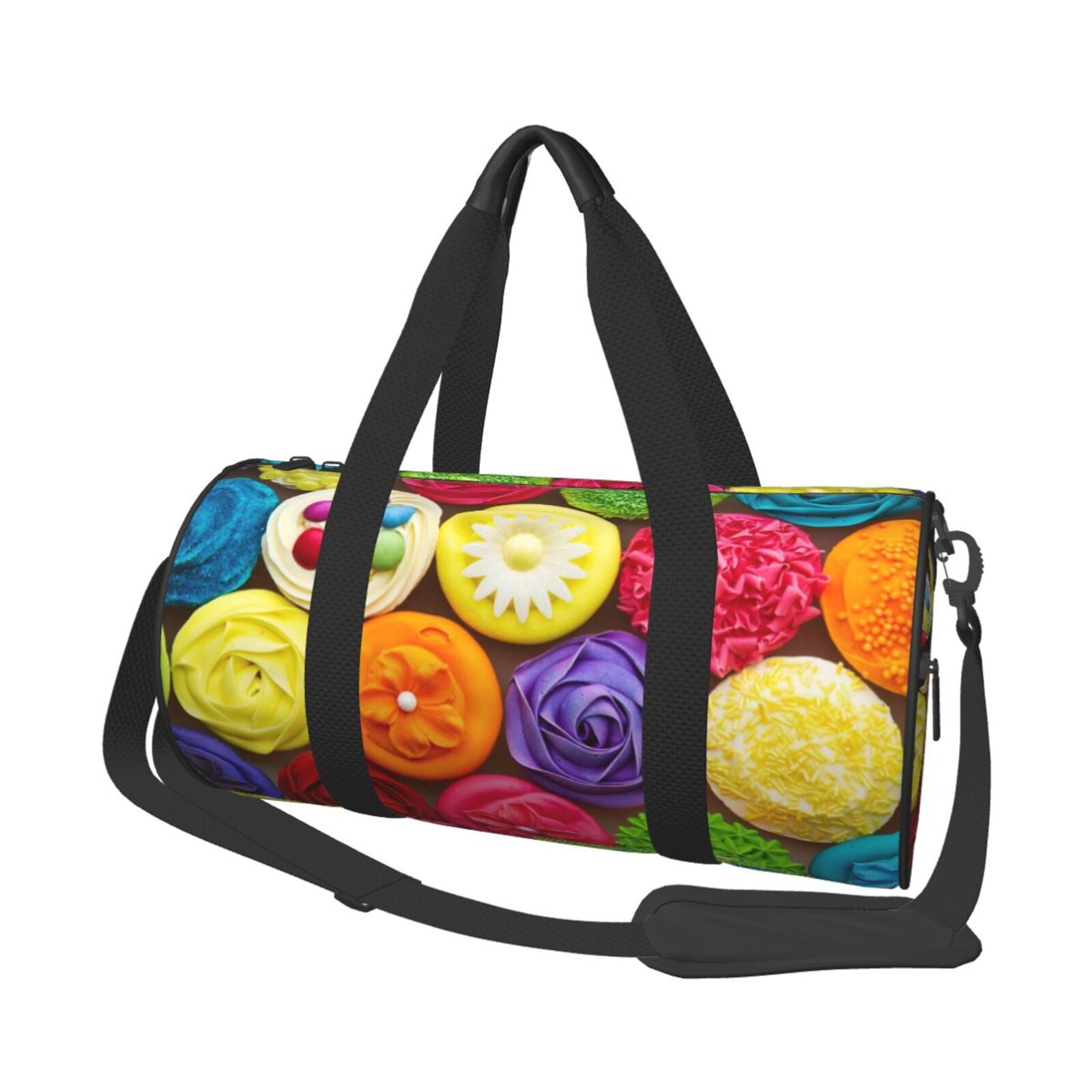 Easygdp Brightly Colored Cupcakes Travel Bag, Camping, Weekend, Carry ...