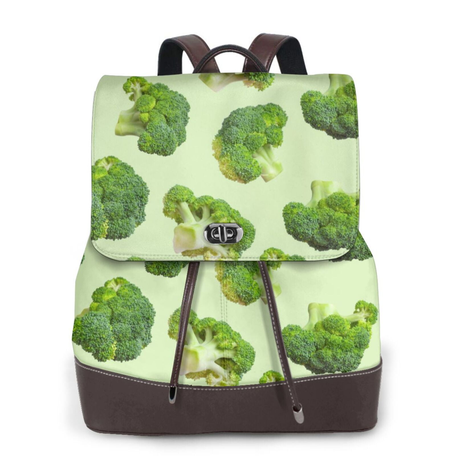 Easygdp Broccoli 3 Leather Backpack Purse Ladies Shoulder Bag Fashion ...