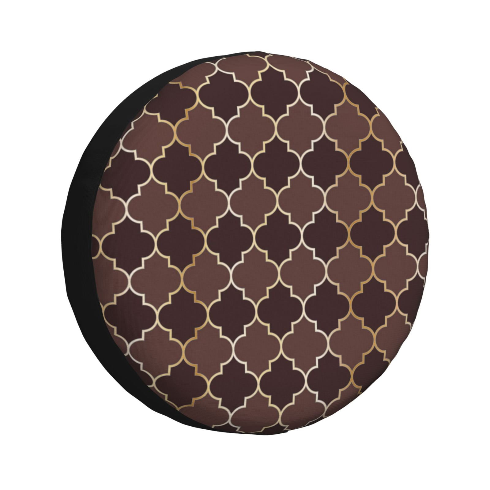 Easygdp Brown Gold Grid Wheel Sun Guard, Spare Tire Cover,Universal ...