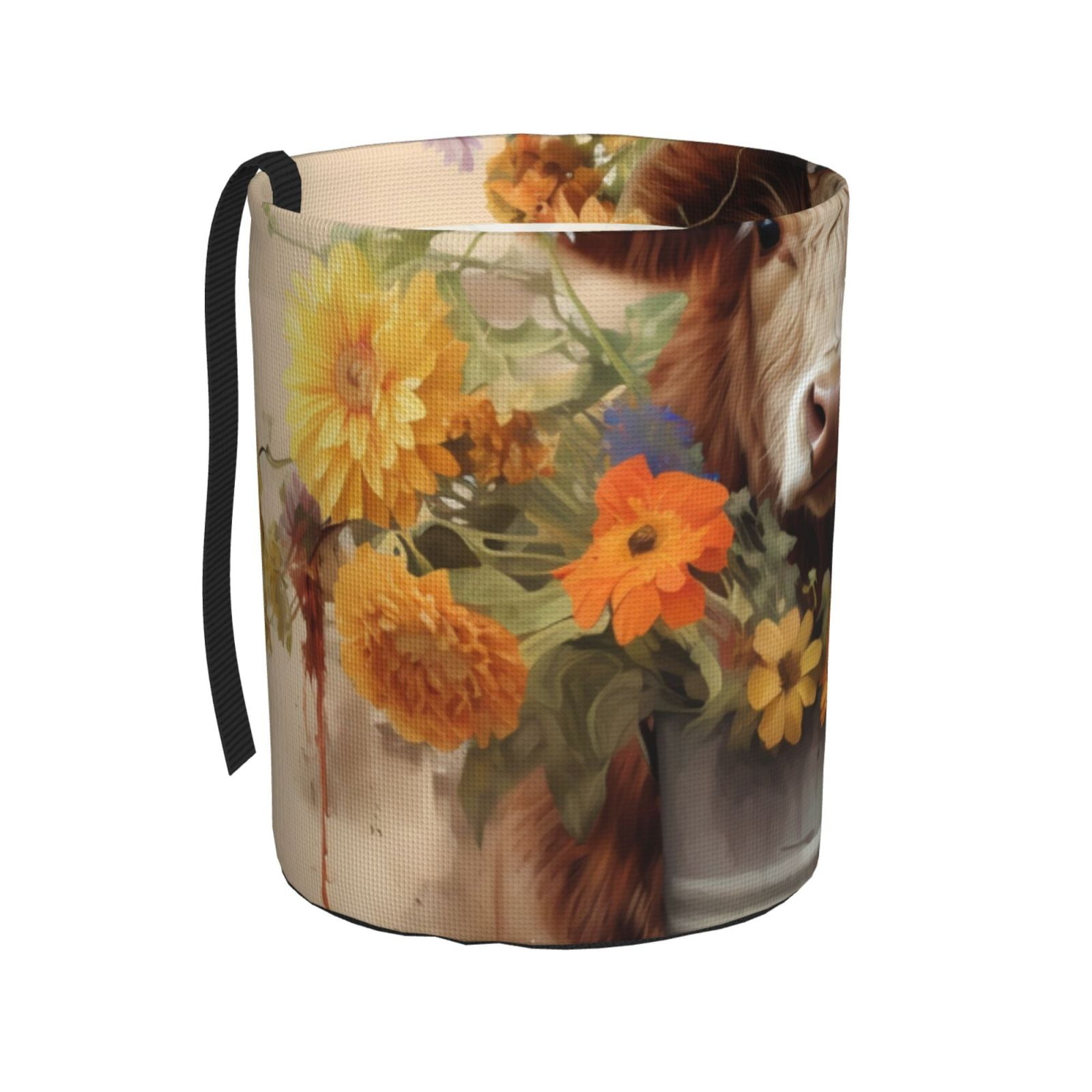 Easygdp Bucket Flower Cow Car Trash Can Garbage Car Accessories Trash ...