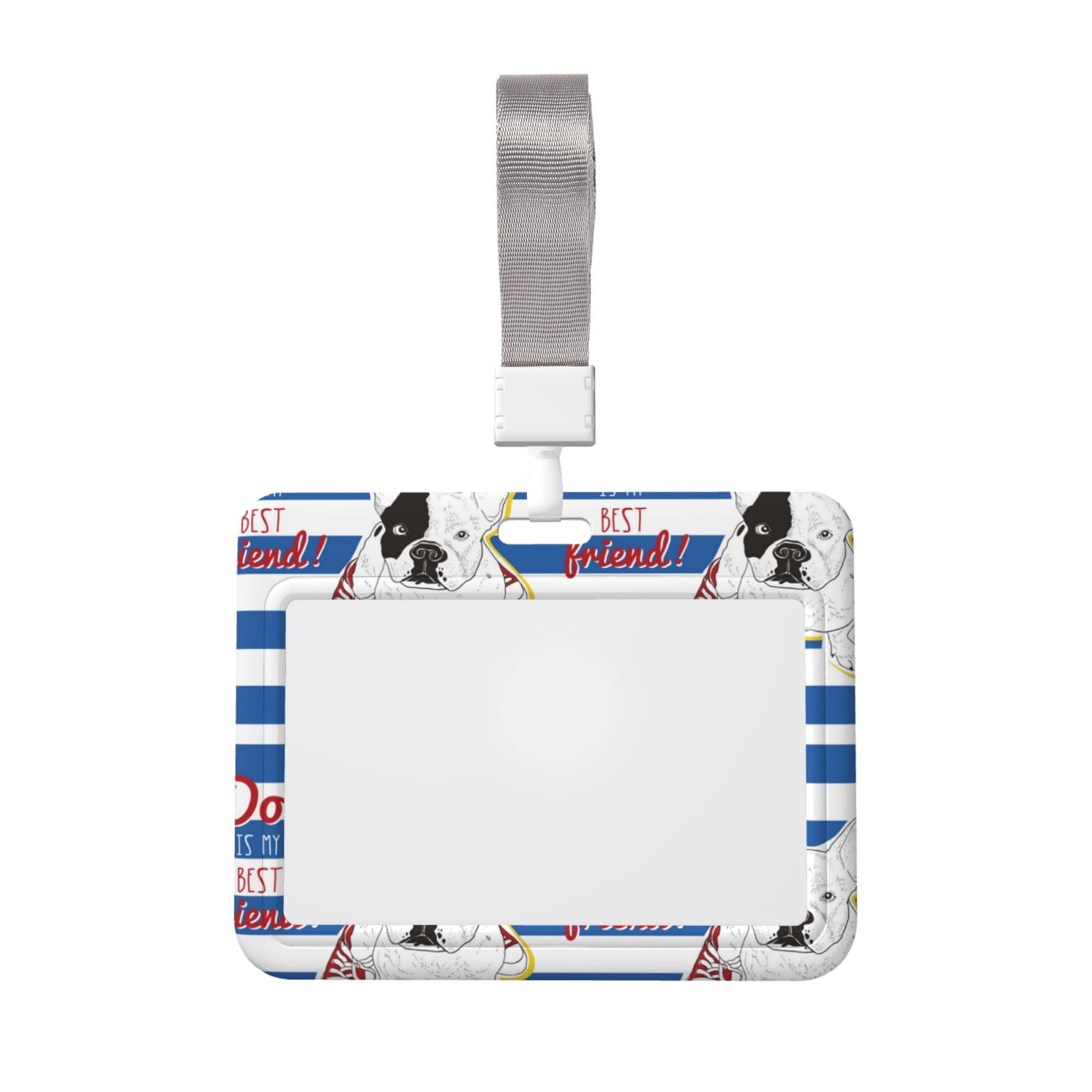 Easygdp Bulldog Friend Card Badge Holder Work Badge Sleeve for Office ...