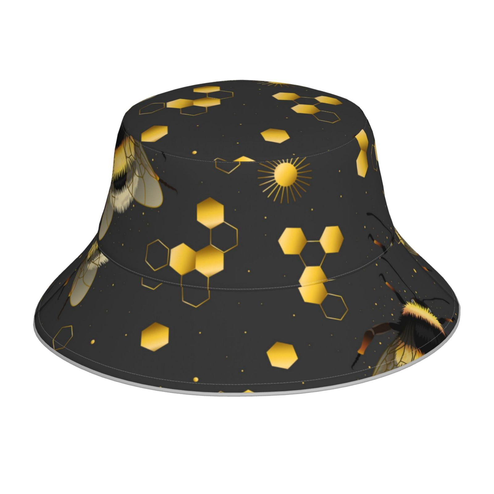 Easygdp Bumblebee Double-Sided Reflective Fisherman Hat for Outdoor and ...