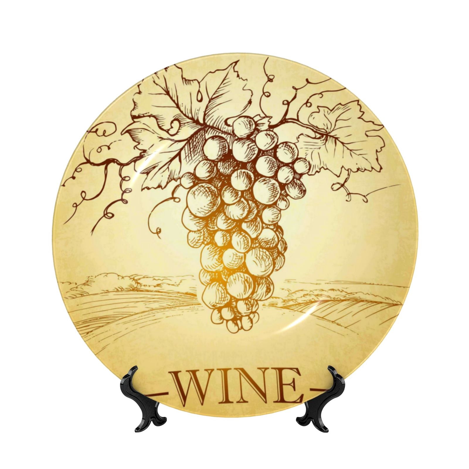 Easygdp Bunch of Grapes Bone China Decorative Plate Ceramic Dinner ...