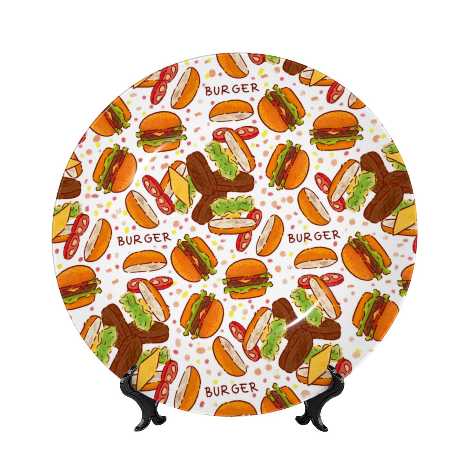 Easygdp Burger Bone China Decorative Plate Ceramic Dinner Plates Art ...
