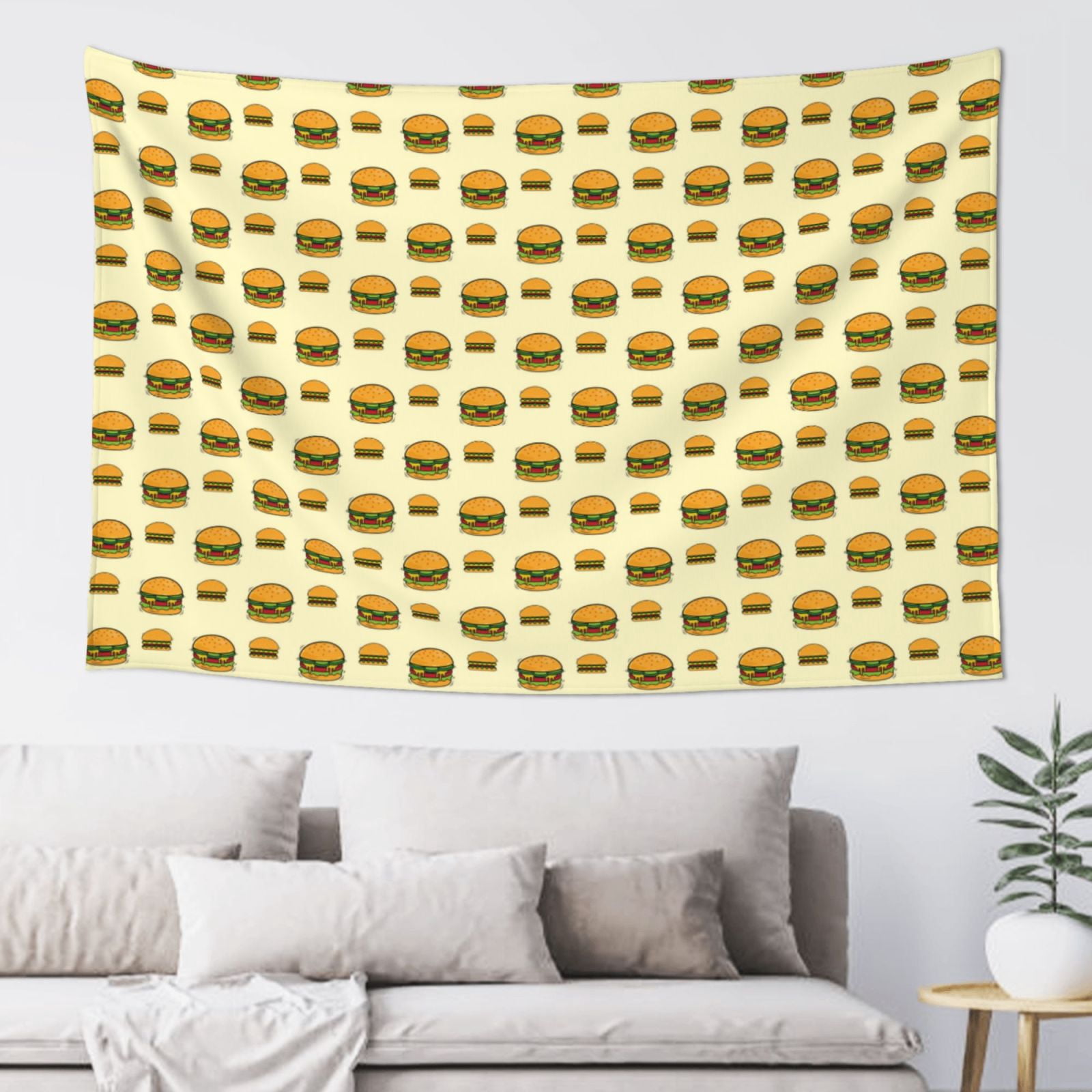 Easygdp Burgers And Hot Dogs Tapestry Wall Hanging, Wall Tapestries for ...